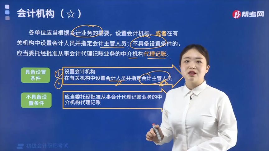 帮考网纪微老师带你重点记忆设置会计机构具备的条件是什么?