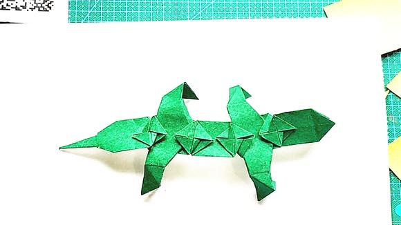 《最新版折纸大全》折纸蜥蜴 会动的蜥蜴 男孩女孩折纸玩具教程