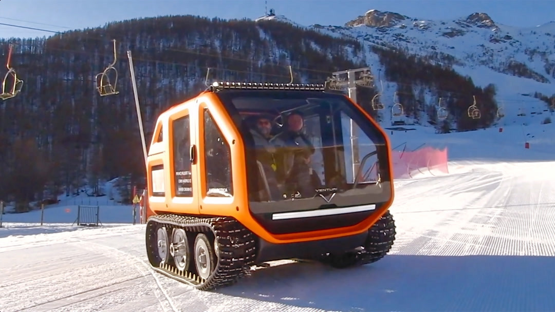 能在南极驾驶的电动车,双履带设计,在冰雪上如履平地