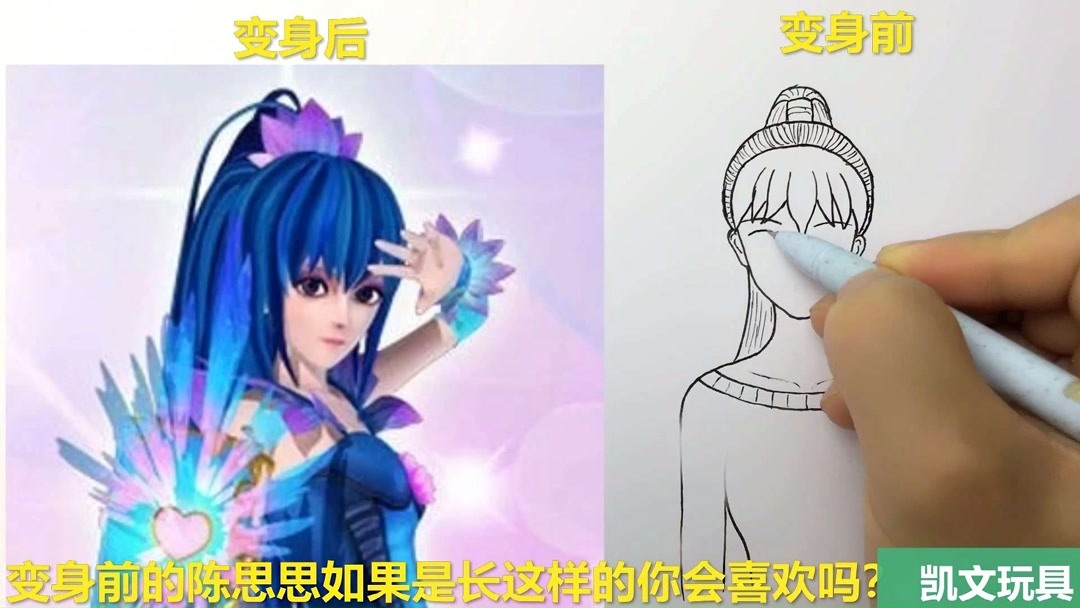 创意手绘陈思思变身前的模样如果是这样的 你会喜欢吗