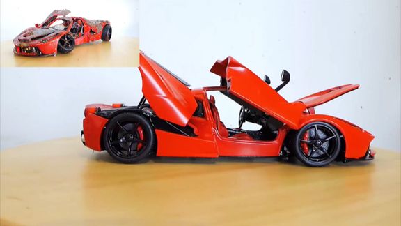 废物修复|从垃圾场里捡回来的小汽车模型,经过修复,光鲜如初。