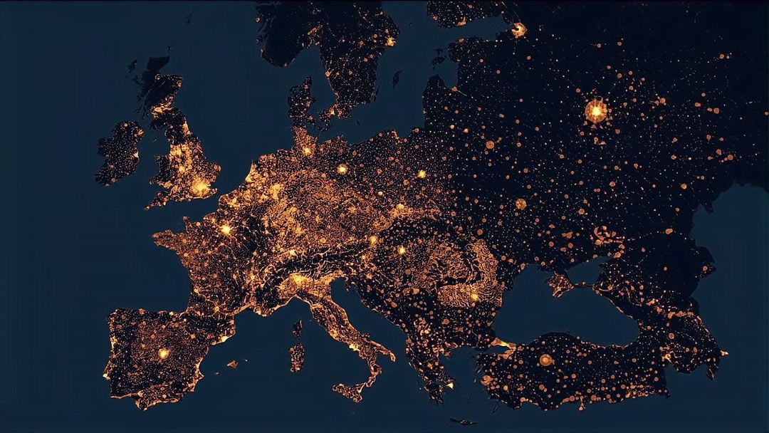 欧洲城镇的分布—动画地图