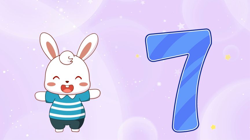 兔小贝儿歌:数字7怎么写?听儿歌学数字,儿童益智早教儿歌