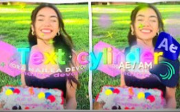 ...Motion/After Effects】text cylinder effect on am+ae-AM Ae字体围绕效果