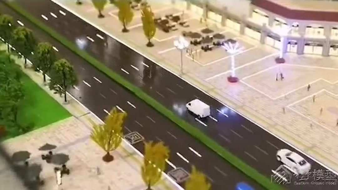 智能沙盘模型动态汽车自动行驶-华野模型