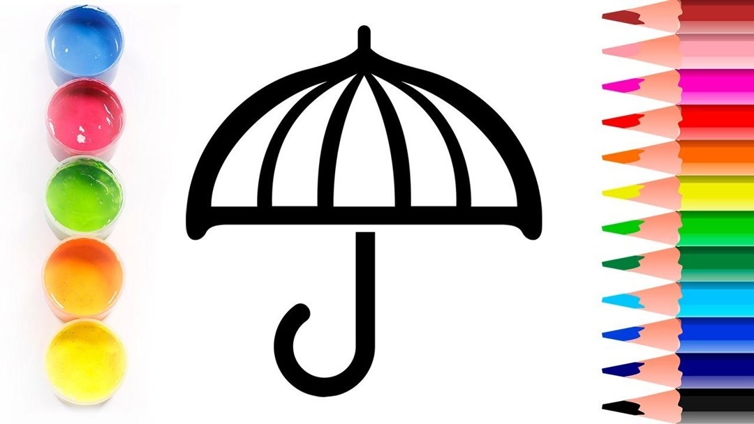 卡通雨伞玩具图像绘画