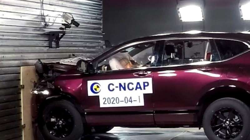 广汽本田皓影完成C-NCAP正面100%碰撞测试,一不小心把墙“撞坏”