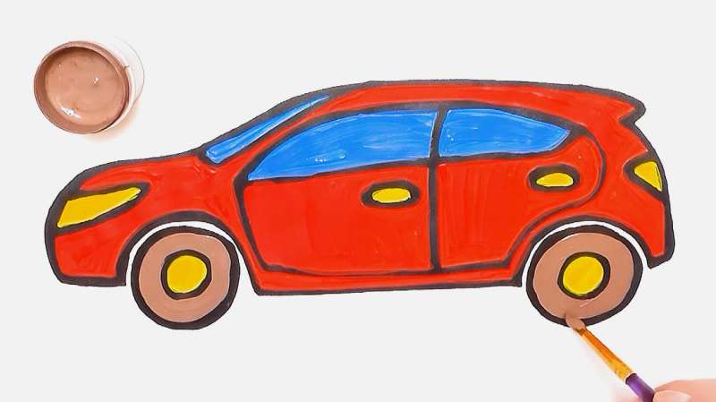简易画教你画红色小汽车