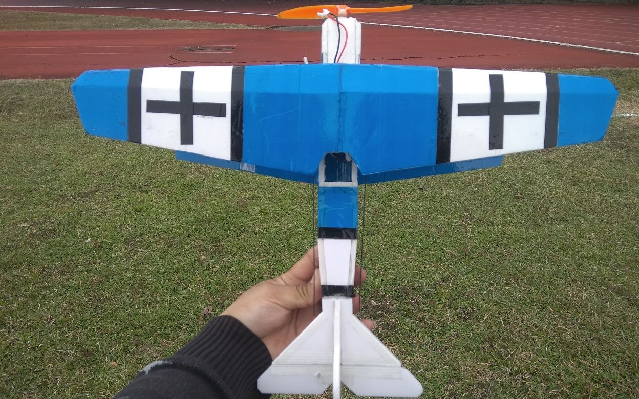 【微型航模】自己设计的架空机型,福克D.IX双翼战斗机