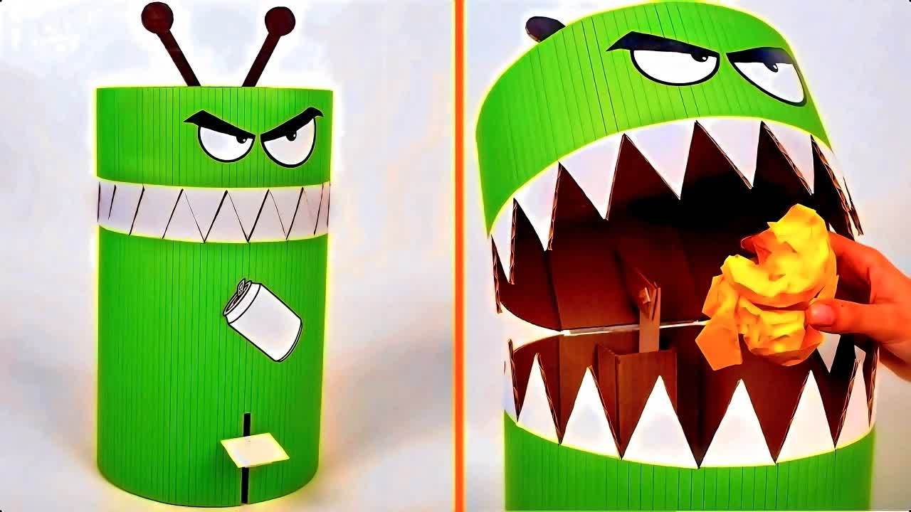 机灵的汤姆:心灵手巧的小山姆,如何用纸板制作小垃圾筒