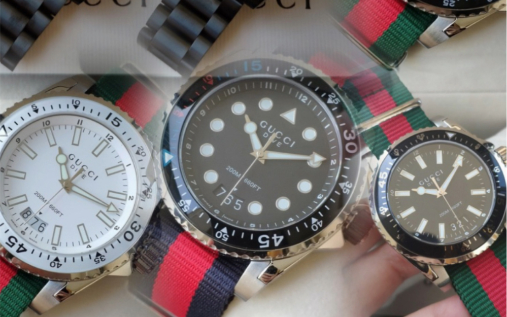 九天精选:这次是9款古驰运动腕表45mm的,防水200米