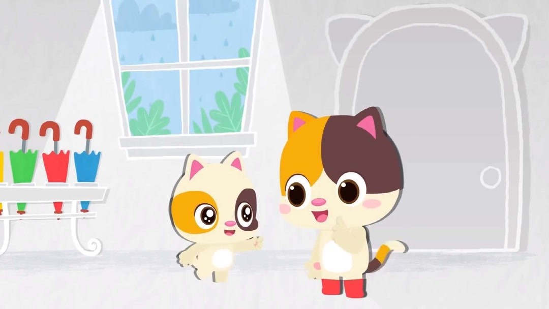 宝宝巴士:小猫咪的雨伞不见了,好着急,他的雨伞是什么颜色的?