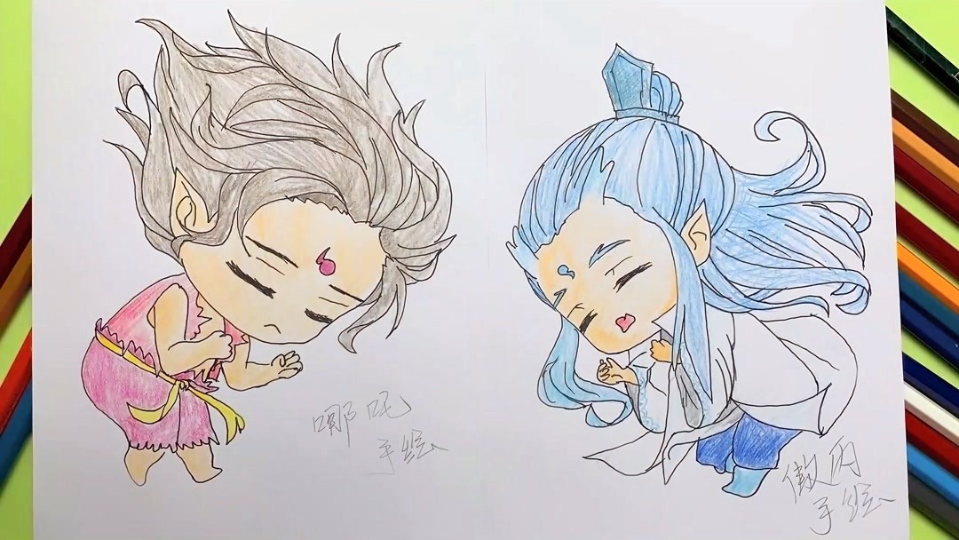 创意手工画:手绘Q萌敖丙宝宝简笔画头像,太可爱了