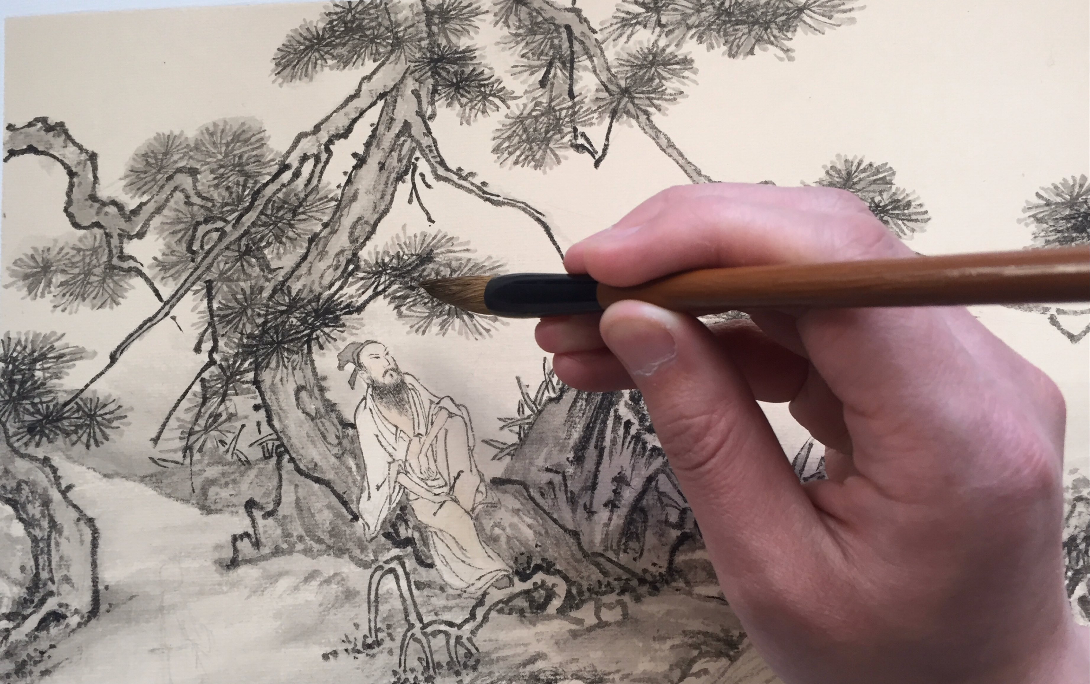 【国画,水墨画】宋人小品,树法笔法。