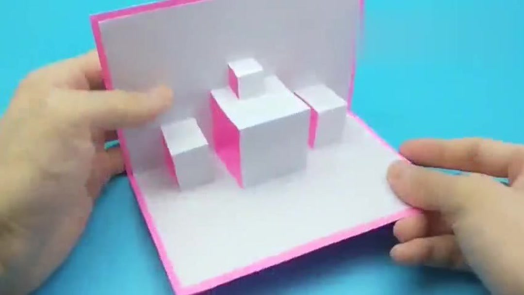 想不到这张立体贺卡打开这么漂亮,做法又简单,教师节礼物制作