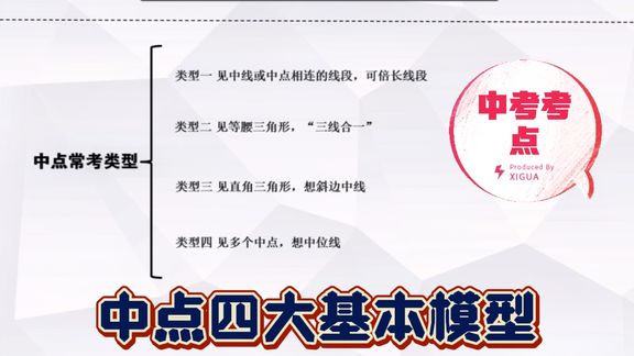 初中数学,中考数学,中点问题必须掌握的四大基本模型!