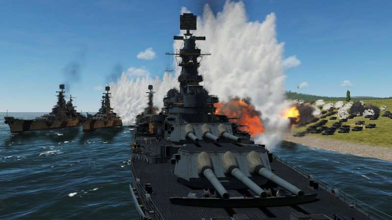 10艘二战战列舰 跟 80辆坦克火拼!谁的火力更强?战争模拟