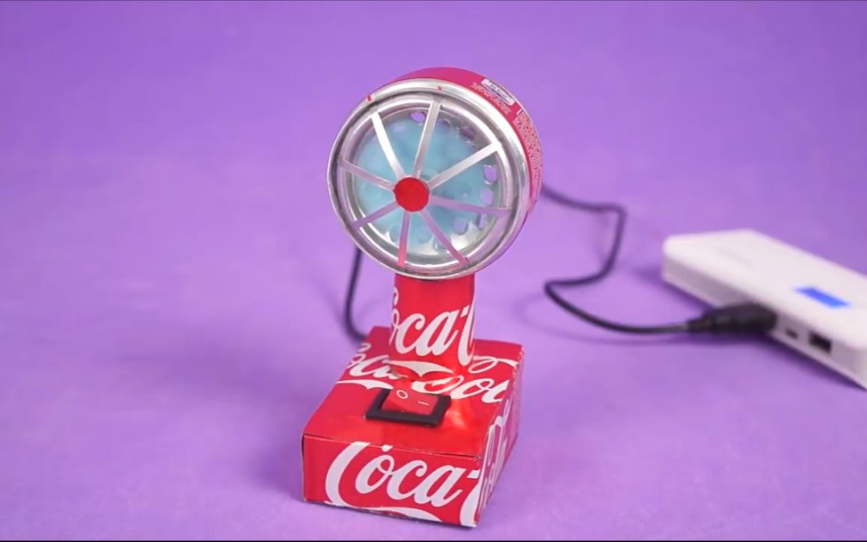 【手工】用易拉罐自制的电动小风扇