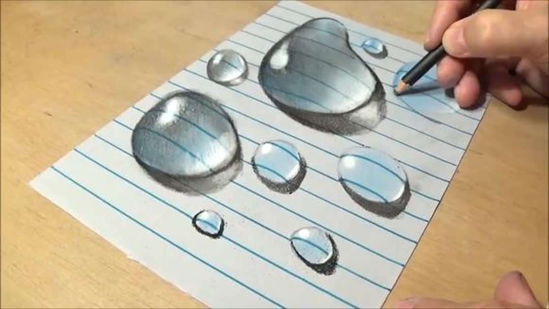 超逼真!不可思议的3D立体绘画,看看水滴画得够不够逼真,太立体