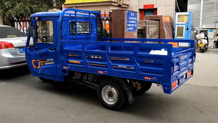 小伙新买的电动三轮车拉货,看看效果怎么样,是不是省油又省力