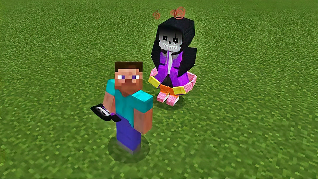 我的世界传说之下模组里的史诗sans太强了,无限传送技能谁都怕它