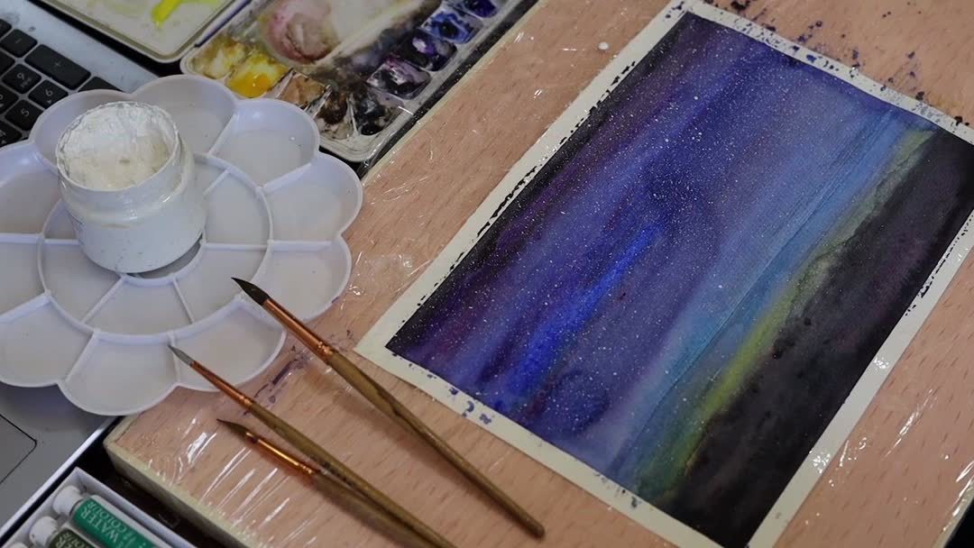 星空怎么画?小姐姐教你简单快速的画星空,一看就会的星空画法