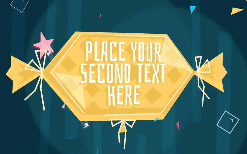 AE模板-卡通气球糖果五角星环绕动画视频片头