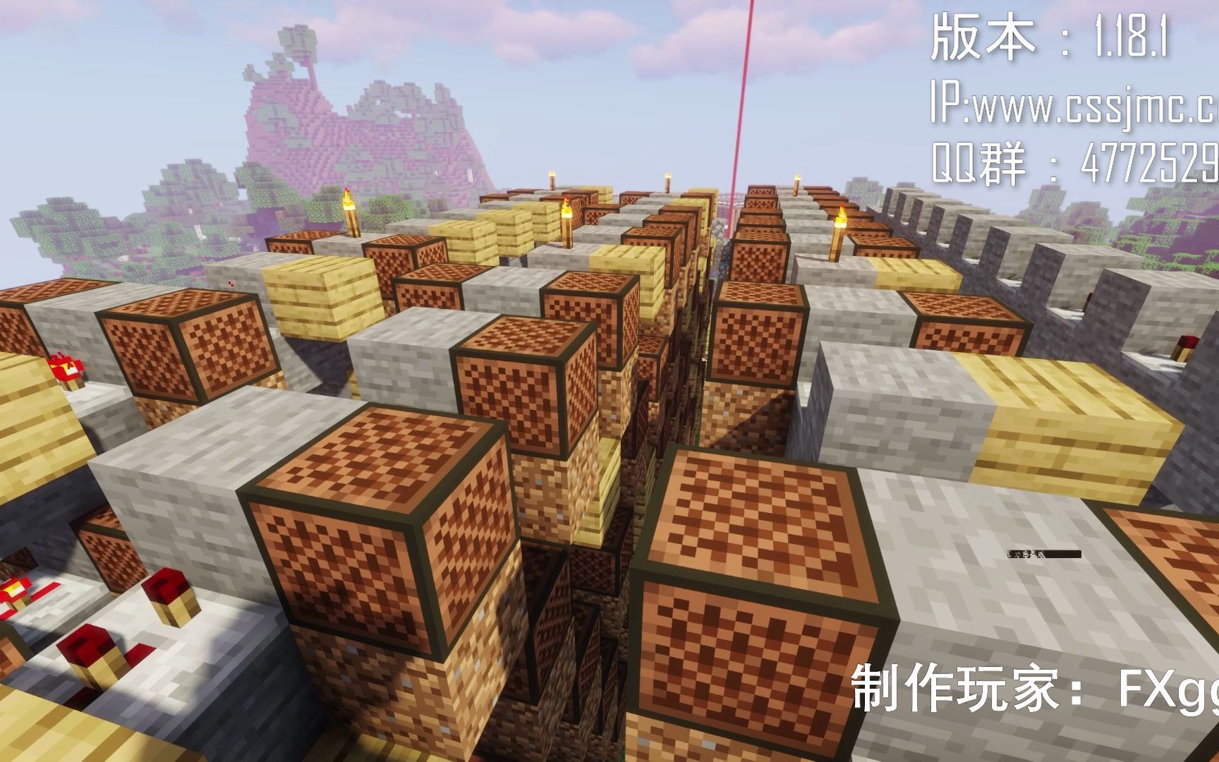 我的世界养老服玩家做的红石音乐