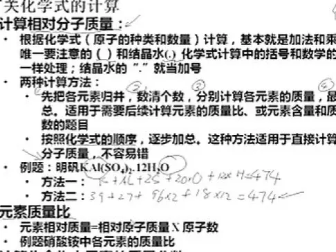 初中化学总复习4 化学计算 1 化学式 化学方程式的计算