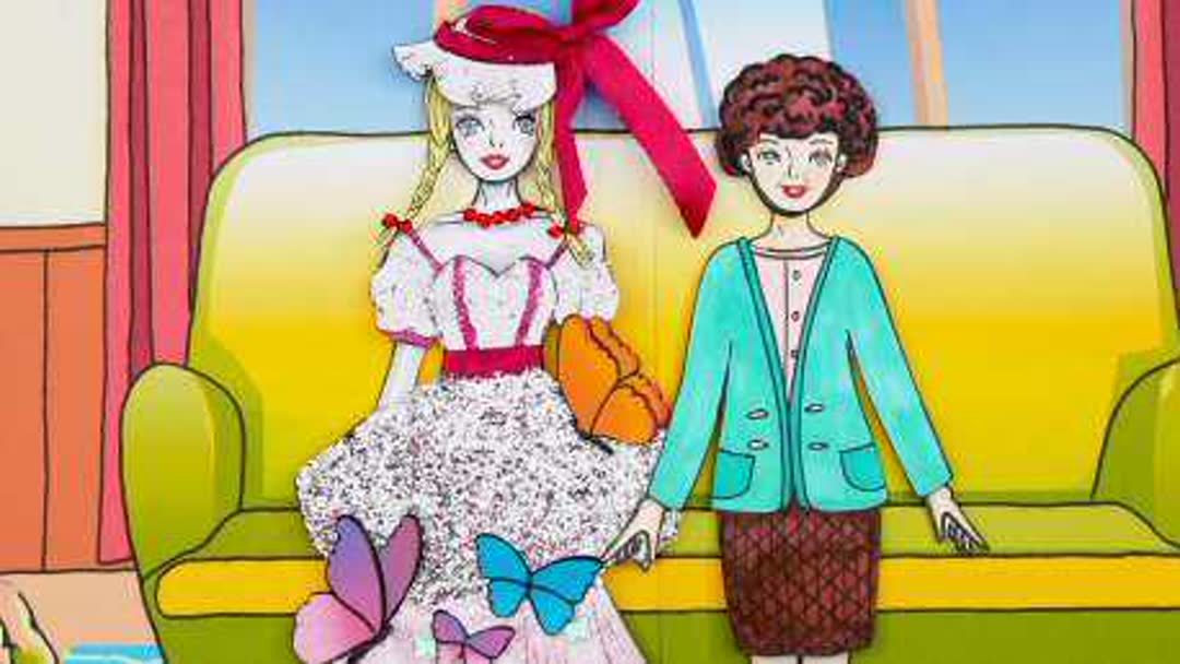 纸娃娃创意手工:复古女孩帮助老人捡回钱包,制作蝴蝶裙送她