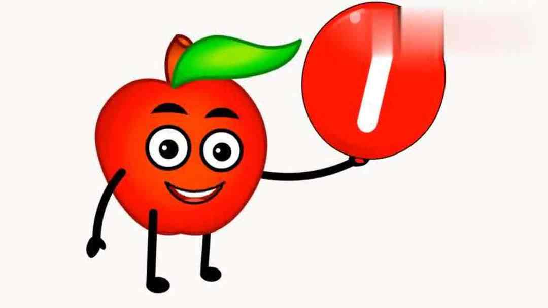 有趣的苹果宝宝吹彩色气球为孩子学习数字1到10幼儿早教童谣!