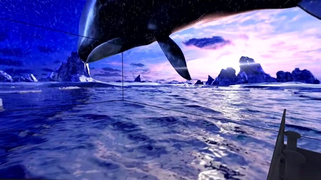 EasyCAVE五折幕LED沉浸式空间,超大鲸鱼