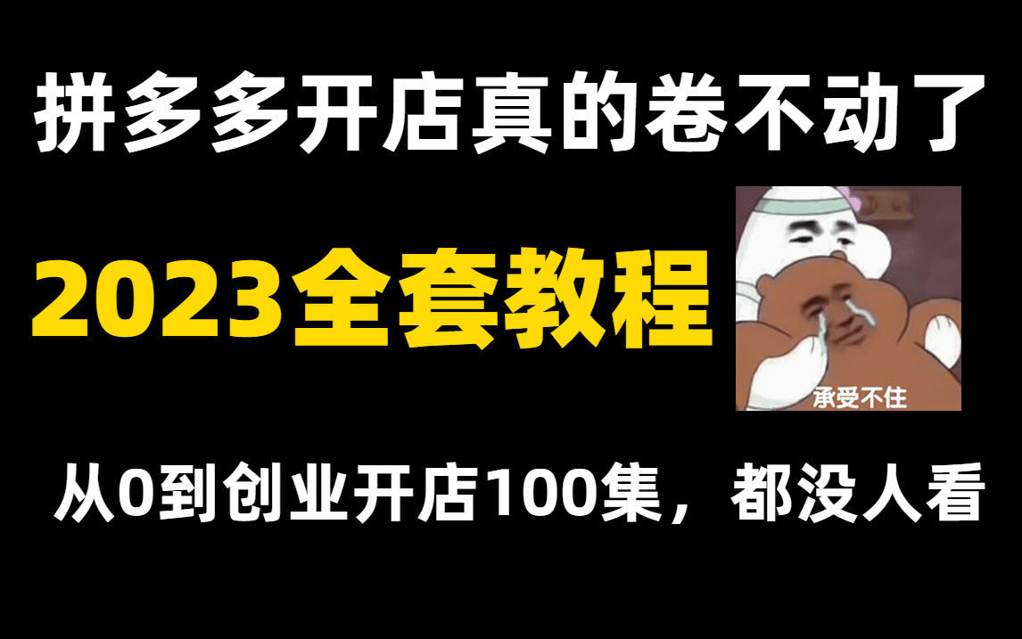 【系统合集】2023最新整理,B站首个拼多多运营全套系统课程,从0基础...