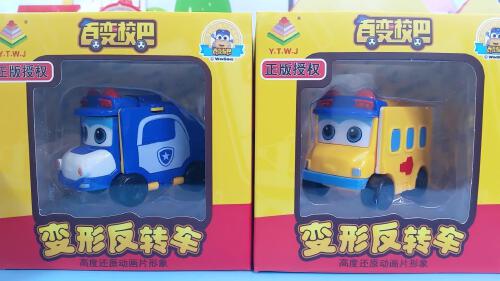 百变校巴反转车和变形机器人玩具,认识警车校车和消防车