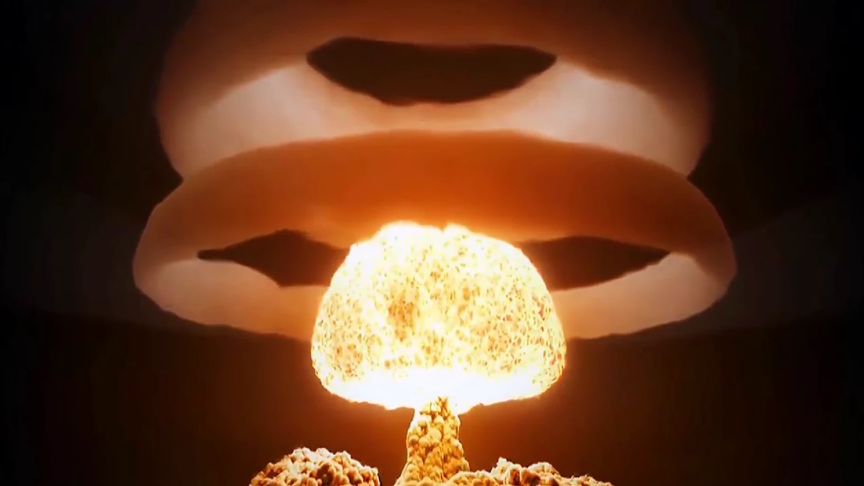 1961年10月30世界末日核弹(大伊万氢弹5780万当量TNT)爆炸威力