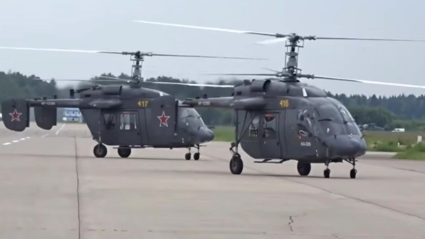 俄罗斯卡226双旋翼反转螺旋桨直升机,不需要尾部螺旋桨平衡扭矩