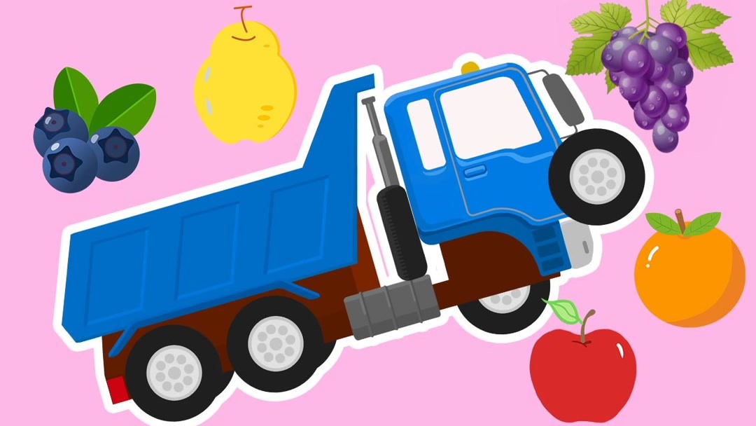 工程车大卡车亲子乐园,亲子益智动画认识水果