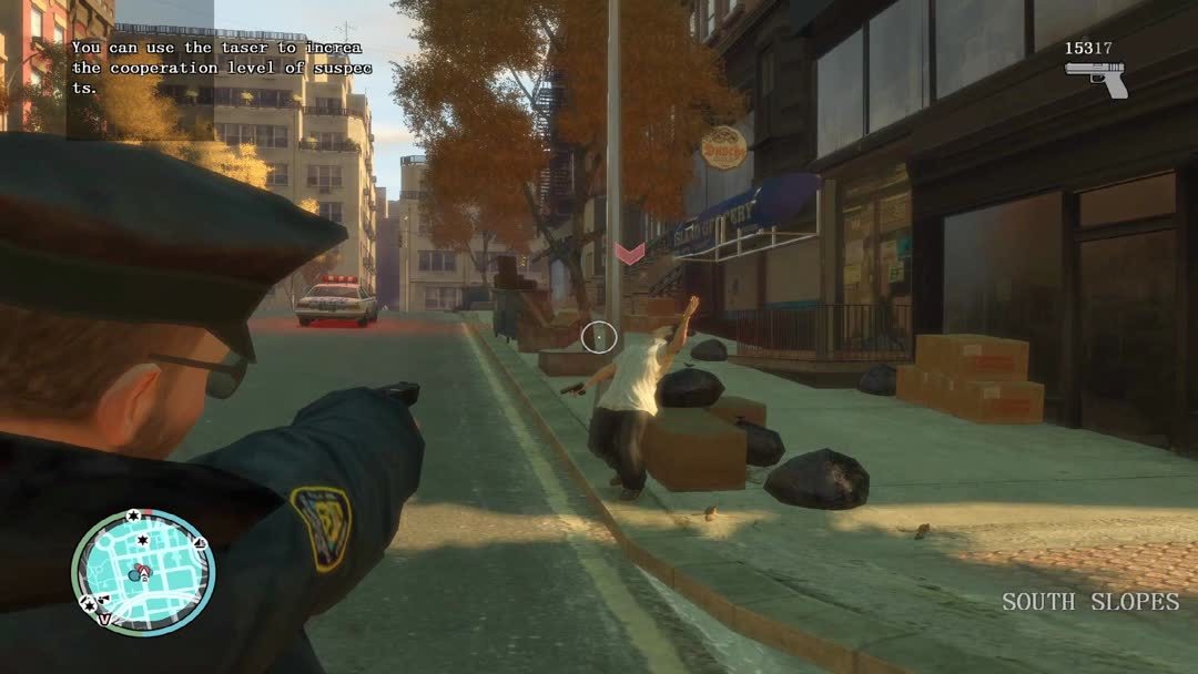 GTA4警察模拟器:遇到持枪人员劝降无效后将其击毙