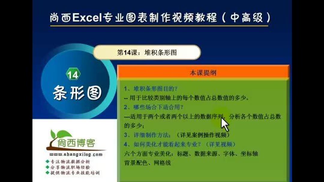 excel堆积条形图视频