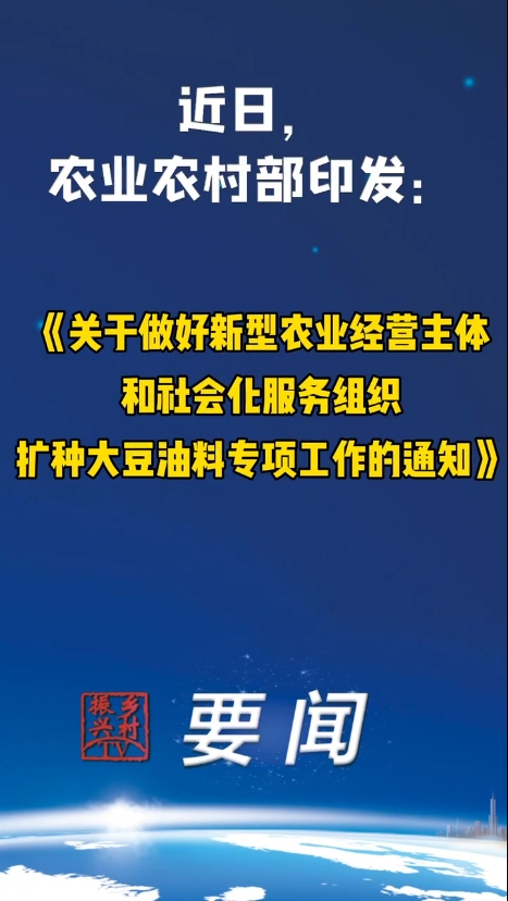 做好新型农业经营主体和社会化服务组织扩种大豆油料专项工作