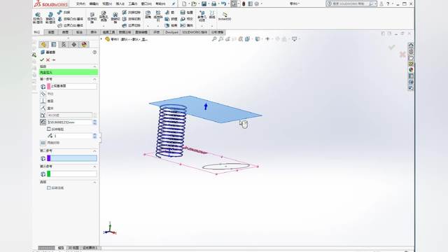 【SolidWorks从入门到精通教学】弹簧与放样凸台的画法