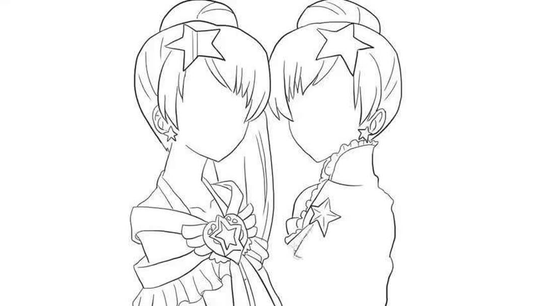 巴啦啦小魔仙贝贝和雅雅两个双子公主组合儿童卡通简笔画