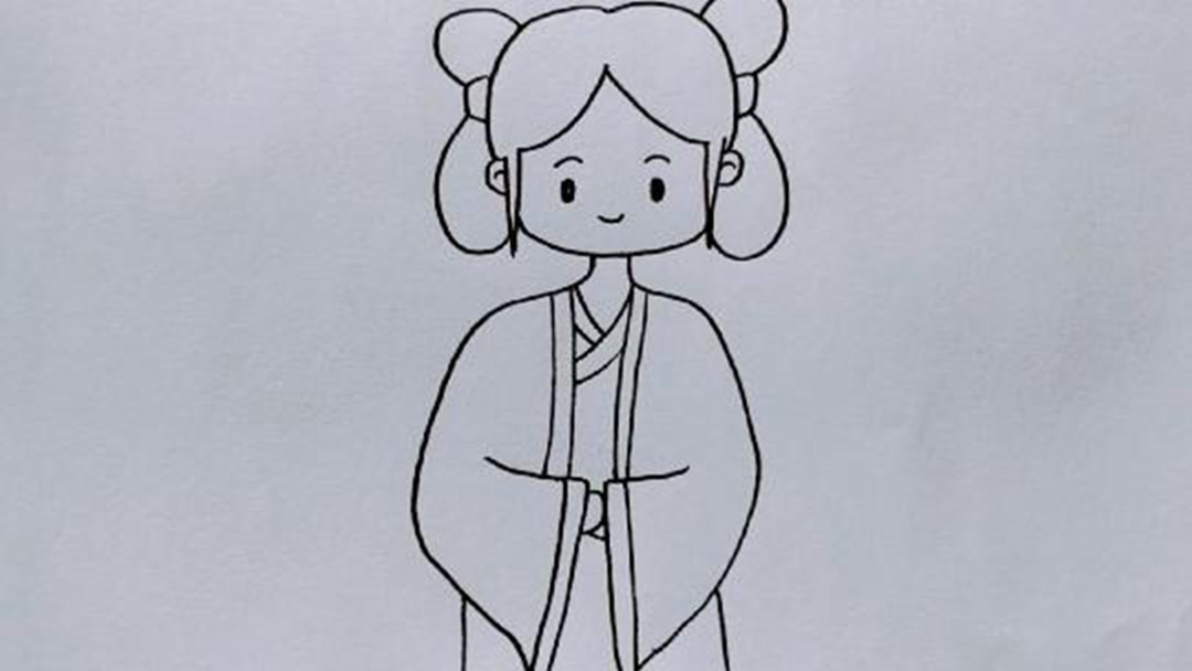 古风女孩简笔画教程