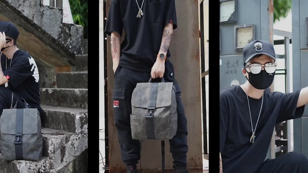 蔻一(Cnoles) 潮流双肩包Q047迷彩绿