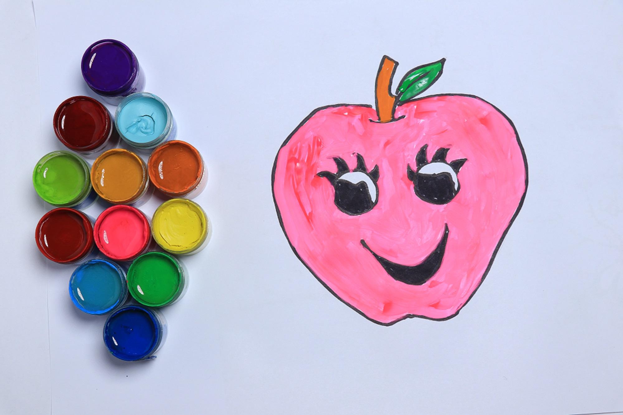 如何画苹果 儿童绘画 学习儿童色彩 儿童简笔画