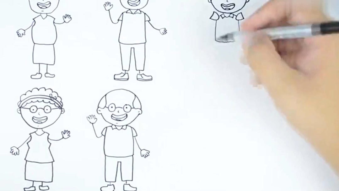 小脚丫简笔画如何画出相亲相爱的一家人!一起来学习吧