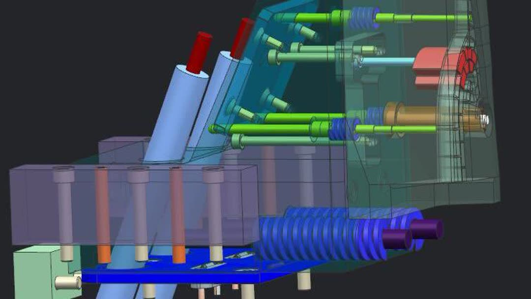 模具设计教程之牛角进胶方式