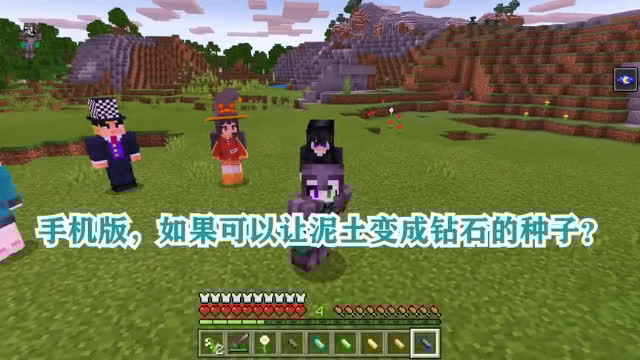 我的世界:手机版,如果可以让泥土变成钻石的种子?!