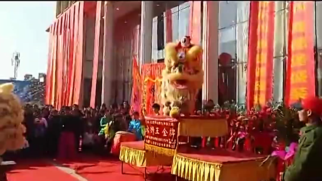 舞狮子表演视频 比赛舞狮表演视频