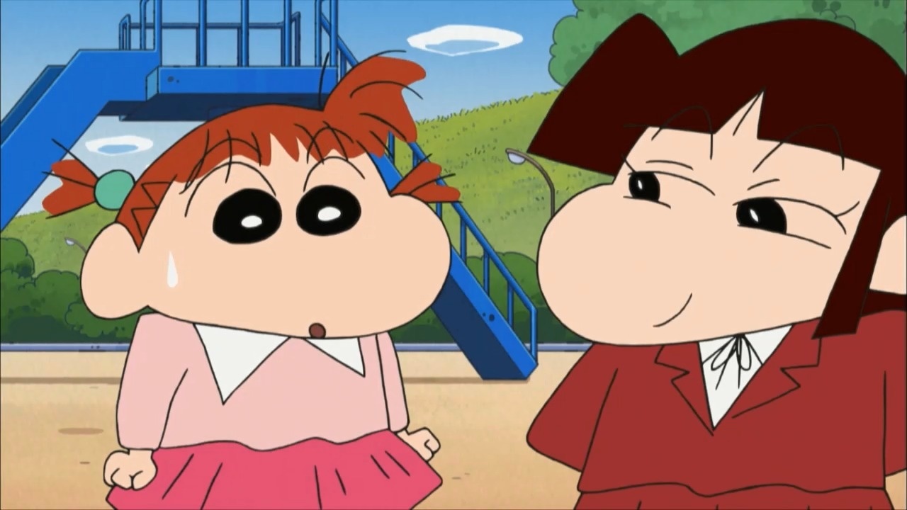 蜡笔小新:小爱和妮妮吵架,无情插刀风正呆!